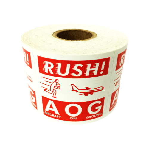 RUSH! AOG Aircraft on Ground Labels | 2x2 inch (2"x2") Red Stickers | Self-Adhesive | 300 Labels ...